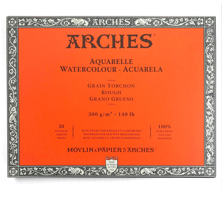 Arches Blok Aquarelpapier Grain Torchon 300 gr 31x41 – Busch & van der Worp